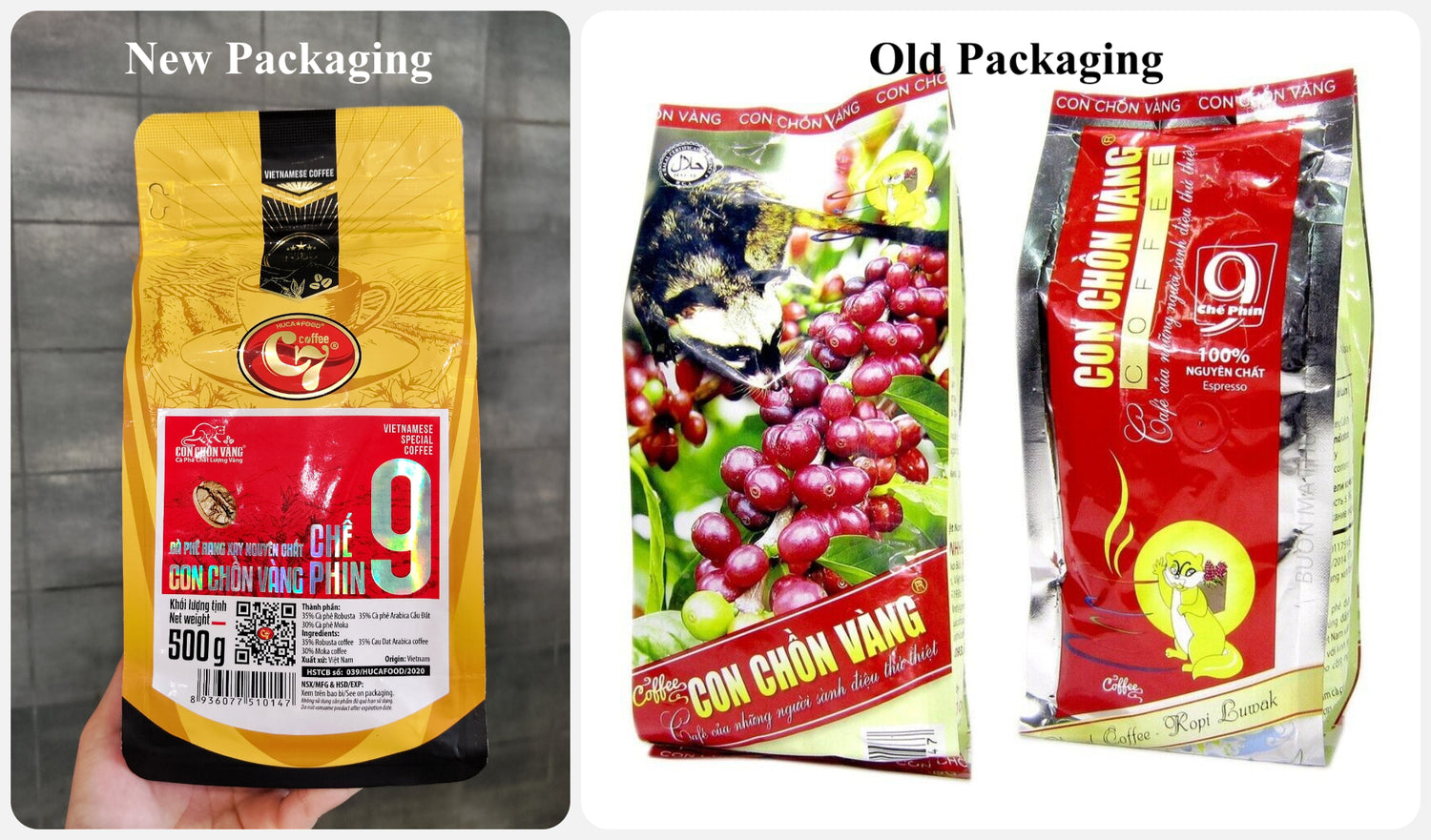 Huca Food - Con Chon Vang Weasel Coffee - Kopi Luwak Vietnamese Coffee ...