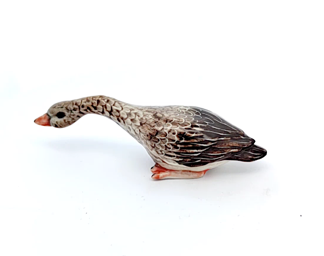 Long Neck Goose Ceramic Figurine Tiny Handicraft Miniature Dollhouse D ...