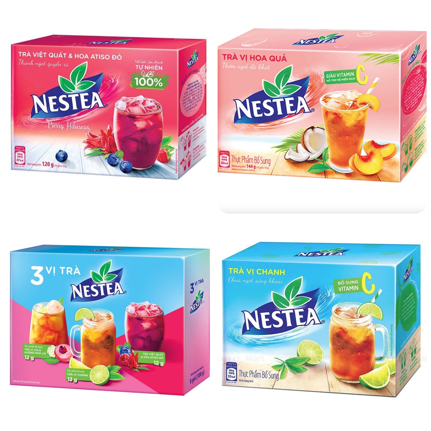 Nestea Instant Tea - Fruits & Berry Hibiscus, Lemon, Jasmine Flavour ...