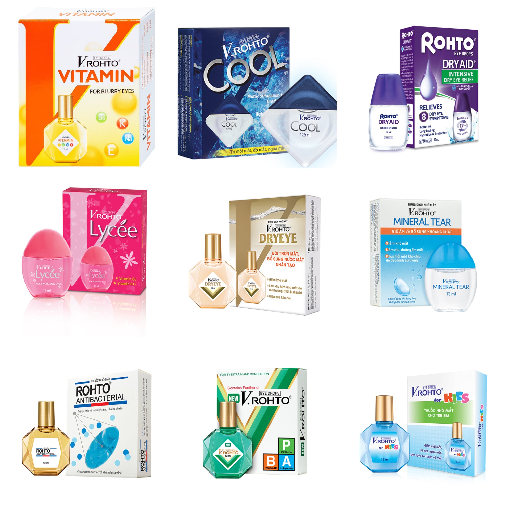 V.Rohto Eye Drops Supplement with Vitamins, Reduce Dryness, Improve Vi ...