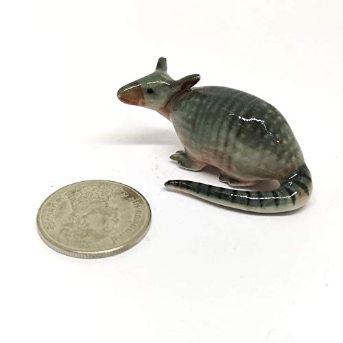 Tiny Ceramic Armadillo Figurine Craft Miniature Collectible Porcelain ...