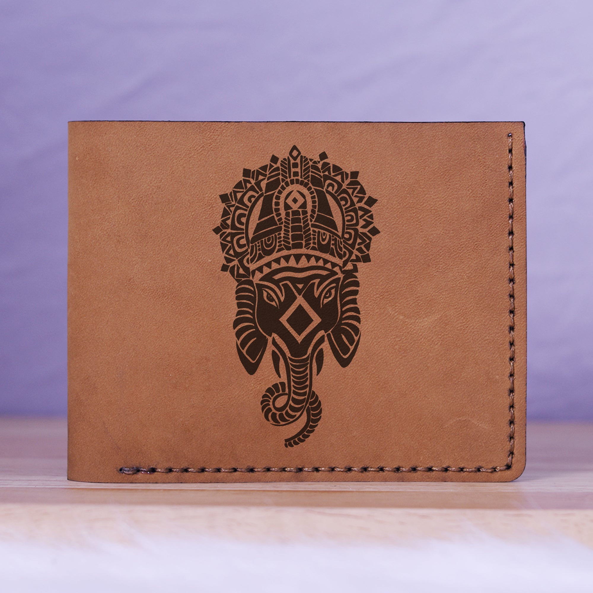 Men's Seal & Indian Elephant Genuine Leather Blocking Bifold Wallet MH ...